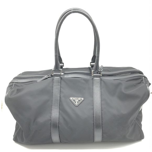 Prada | Bags | Prada Boston Bag Nylon Travel Bag Nero Black | Poshmark